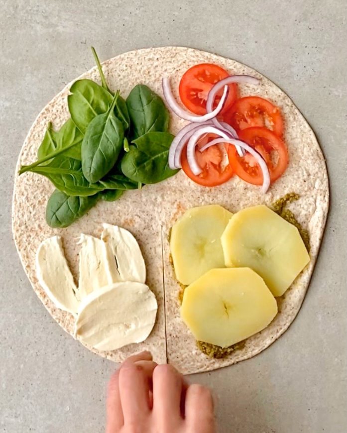 Vegetarisk wrap med kartoffel og pesto - Mummum.dk