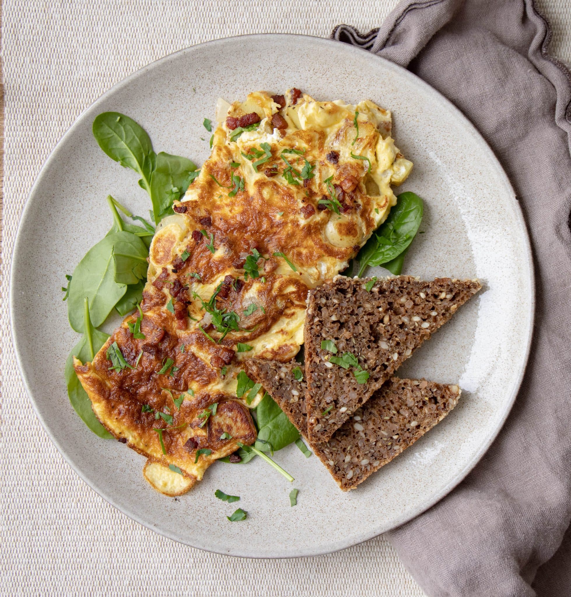 Omelet med kartoffel - Opskrift på Sund Frokost - Mummum.dk