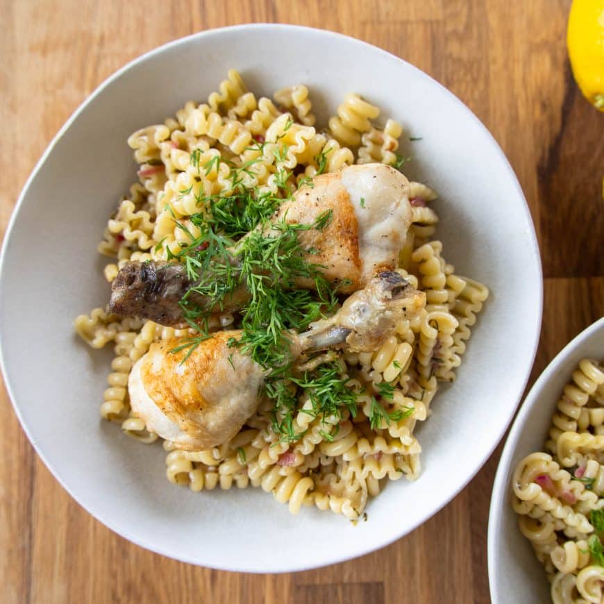 Pasta med kyllingelår og citron - Mummum.dk